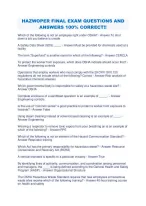 HAZWOPER FINAL EXAM QUESTIONS AND ANSWERS 100% CORRECT!! - DocMerit