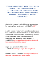 FOOD MANAGER PRACTICE EXAM (100% correct questions and answers) - DocMerit