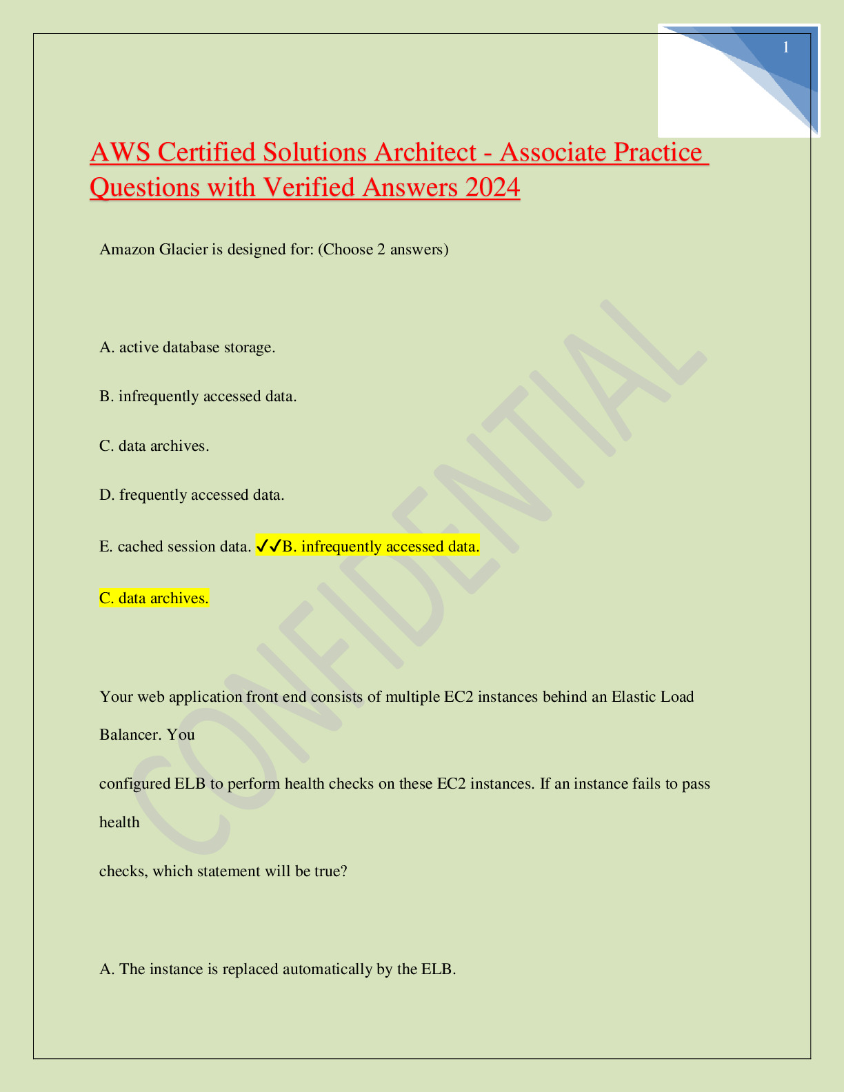AWS Certified Solutions Architect - Associate Practice Questions with ...