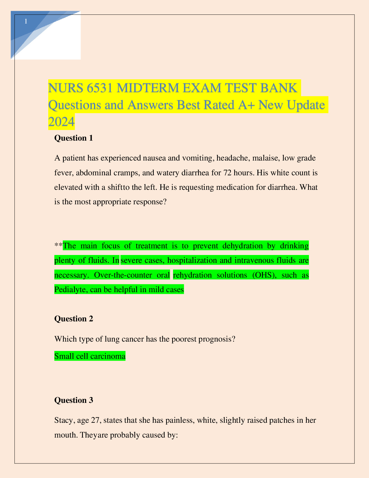 NURSING MISC APEA Questions With Correct Answers 2024 - DocMerit