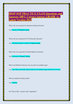 IHOP SOP PRACTICE EXAM Questions and Answers 100- Correct Answer GRADE ...