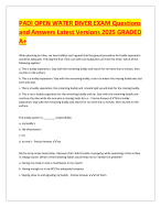PADI OPEN WATER DIVER EXAM Questions and Answers Latest Versions 2025 ...