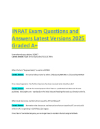 INRAT Exam Questions and Answers Latest Versions 2025 Graded A+. - DocMerit