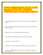 ECHOCARDIOGRAPHY STUDY GUIDE Questions WITH 100- VERIFIED ANSWERS ...
