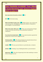 TDCJ TRAINING ACADEMY, Test 1 Block 1 Exam Questions and Answers Update ...