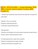 BICSI - INSTALLER 1 – Exam Questions With 100- Correct Answers latest ...