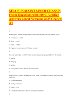 MTA BUS MAINTAINER CHASSIS Exam Questions with 100- Verified Answers ...