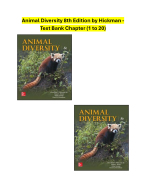 Test Bank Animal Diversity 8th Edition By Hickman-Chapter (1 to 20 ...