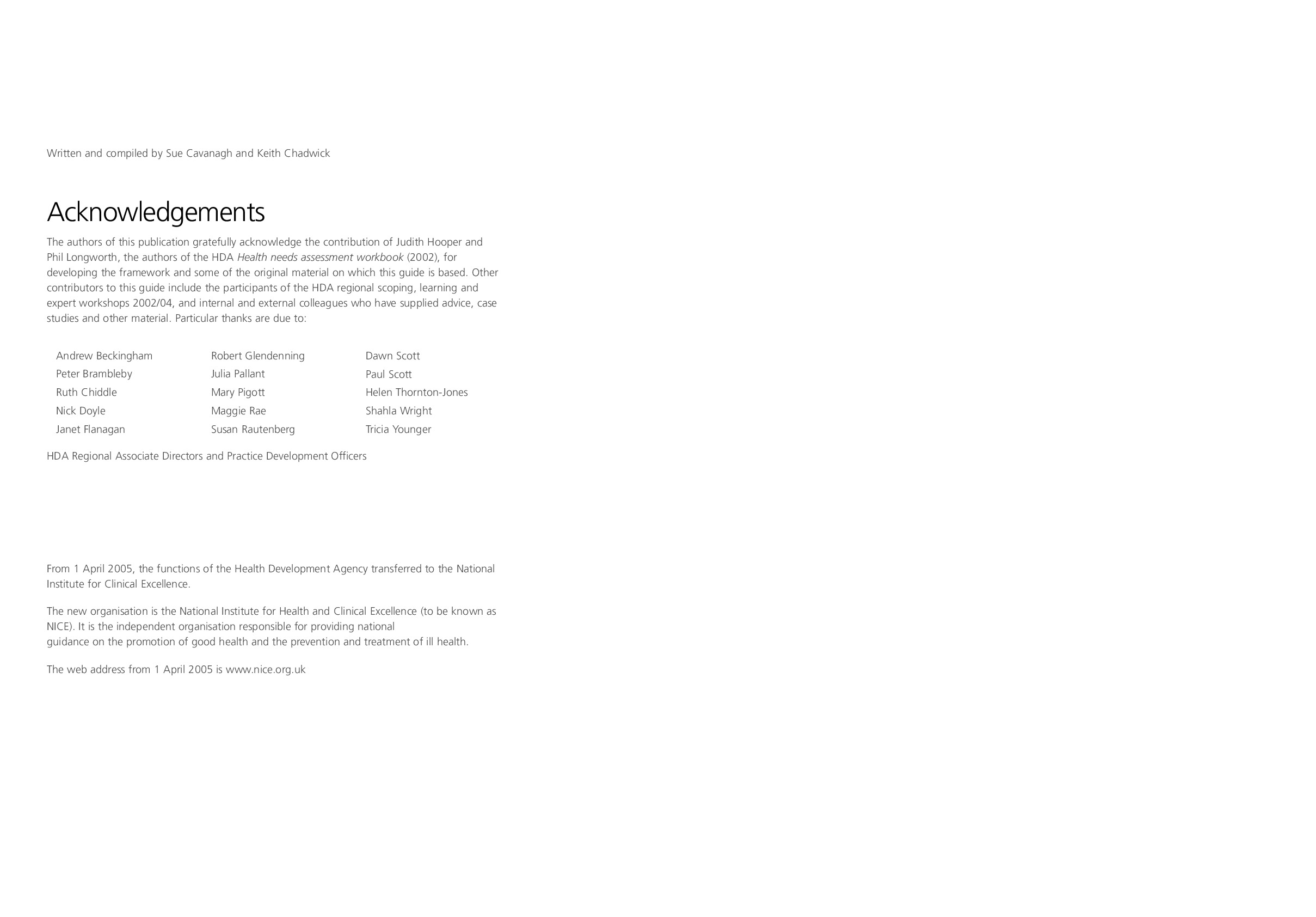 health needs assessment at a glance - DocMerit