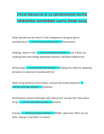 FTCE HEALTH K-12 QUESTIONS WITH VERIFIED ANSWERS 100% PASS 2025 - DocMerit