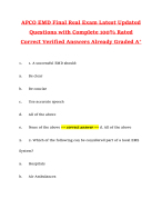APCO EMD Final Real Exam Latest Updated Questions with Complete 100% ...