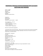 PERIPHERAL NERVOUS SYSTEM DISORDERS WITH ACCURATE QUESTIONS AND ANSWERS ...