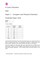 A-Level Chemistry AQA Paper 1 – Inorganic and Physical Chemistry Predicted Paper 2025 - DocMerit