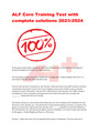 ALF CORE TRAINING, EXAM WITH COMPLETE SOLUTION UPDATED 2023-2024 exam ...