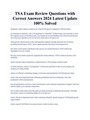 TSA Exam Review Questions with Correct Answers 2024 Latest Update 100% ...