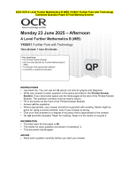 2025 OCR A Level Further Mathematics B (MEI) Y436/01 Further Pure with ...