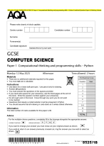 2025 AQA GCSE COMPUTER SCIENCE Paper 1 Computational thinking and ...
