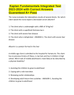 Kaplan Fundamentals Integrated Test 2023-2024 with Correct Answers ...
