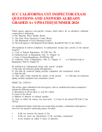 ICC CALIFORNIA UST INSPECTOR EXAM QUESTIONS AND ANSWERS ALREADY GRADED ...
