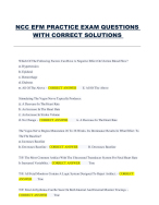 NCC EFM PRACTICE EXAM QUESTIONS WITH CORRECT SOLUTIONS - DocMerit