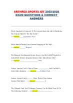 ARTHREX SPORTS IOT 2025/2026 EXAM QUESTIONS & CORRECT ANSWERS - DocMerit