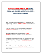 Jeppesen Private Pilot Final Exam A & B 2025 – Verified Questions and Answers - DocMerit