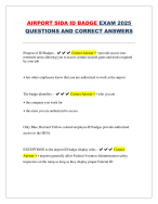 Airport SIDA ID Badge Exam 2025 – Practice Questions with Correct ...