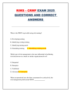 RIMS – CRMP Exam 2025 Questions and Correct Answers – Complete Practice ...