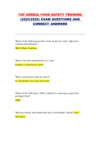 TAP Series – Food Safety Training (2025/2026), Verified Exam Questions ...
