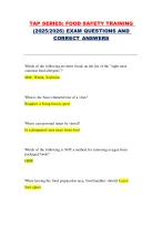 TAP Series – Food Safety Training (2025/2026), Verified Exam Questions ...