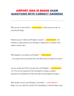 Airport SIDA ID Badge Exam 2025 – Practice Questions with Correct ...