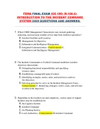 FEMA Final Exam – ICS 100 (IS-100.C), Introduction to the Incident ...