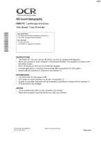 OCR GEOGRAPHY AS LEVEL H081/01 EXAM WITH MERGED MARKING SCHEME AND ...