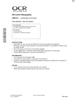 OCR GEOGRAPHY AS LEVEL H081/01 EXAM WITH RESOURCE BOOKLET AND MARKING ...