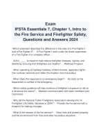 IFSTA Essentials 7, Chapter 1, Intro to the Fire Service and ...