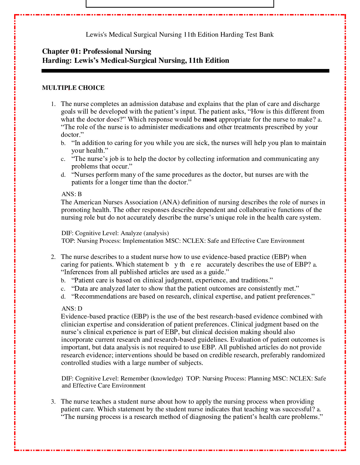2024 LEWIS'S MEDICAL SURGICAL NURSING TEST BANK 12TH EDITION HARDING ...