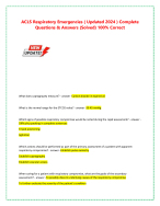 ACLS Respiratory Emergencies ( Updated 2024 ) Complete Questions & Answers (Solved) 100% Correct ...