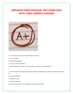 SERVSAFE FOOD HANDLER TEST EXAM 2024 WITH 100% CORRECT ANSWER - DocMerit