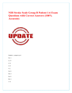 NIH Stroke Scale Group B Patient 1-6 Exam Questions with Correct ...