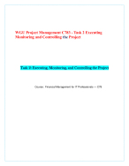 WGU Project Management C783 - Task 2 Executing Monitoring and ...