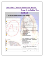 POLIT & BECK CANADIAN ESSENTIALS OF NURSING RESEARCH 4TH EDITION WOO ...