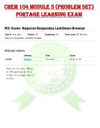 CHEM 104 MODULE PROBLEM SET PORTAGE EXAMS UPDATED 2024 - DocMerit