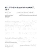 MST 225 - Film Appreciation at UNCG Ch. 1 Actual Exam Questions With ...