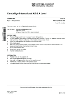 2024 CIE AS & A-level Chemistry Paper 1 (Question Paper) - DocMerit