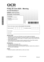 2025 OCR A level Chemistry A (All Question Papers and Markschemes ...