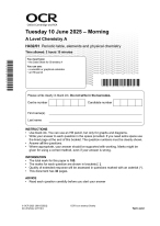 2025 OCR A level Chemistry A (All Question Papers and Markschemes ...