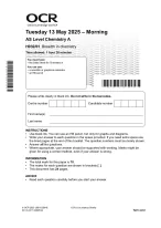 2025 OCR AS level Chemistry A (All Question Papers and Markschemes ...