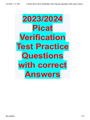 3 (2023-2024) Picat Verification Test Practice Questions with correct ...