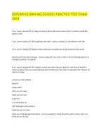 DEFENSIVE DRIVING SCHOOL PRACTICE TEST EXAM 2024 - DocMerit