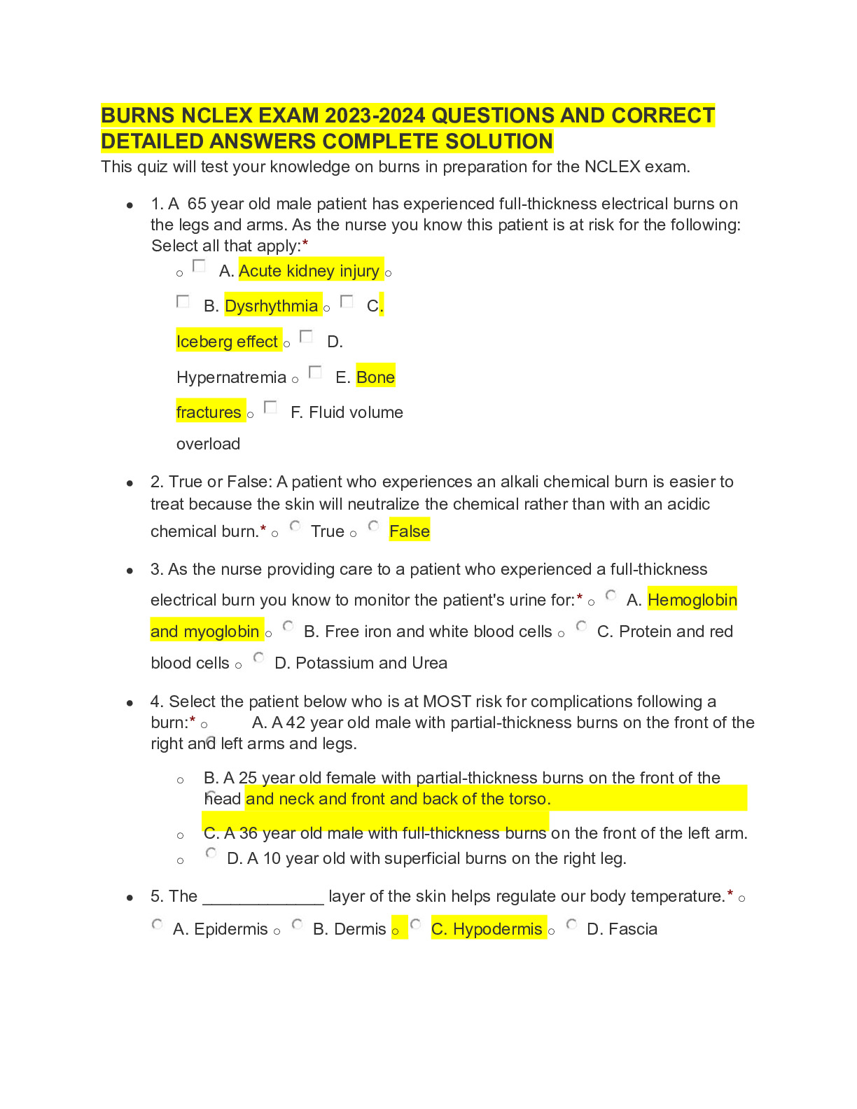 Burns NCLEX Practice Questions & Reviewer | 2025/2026 Latest Edition ...